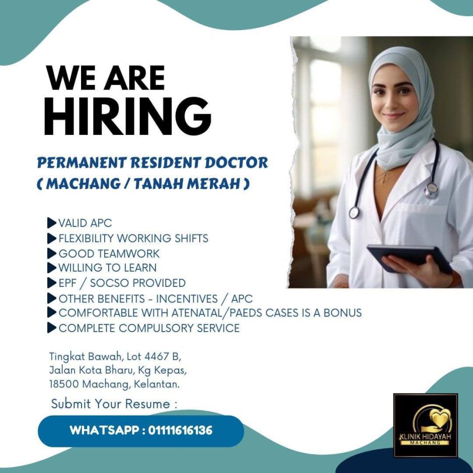 Jawatan Kosong Di Klinik Hidayah Machang – Negerikelantan.com